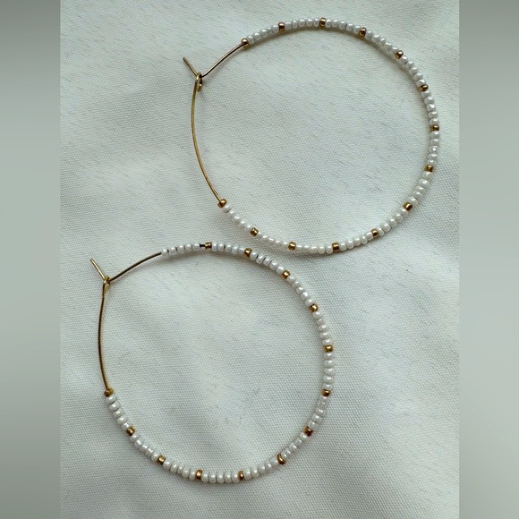Zara | Jewelry | Zara Limited Edition Bohemian Beaded Large Hoop | Poshmark